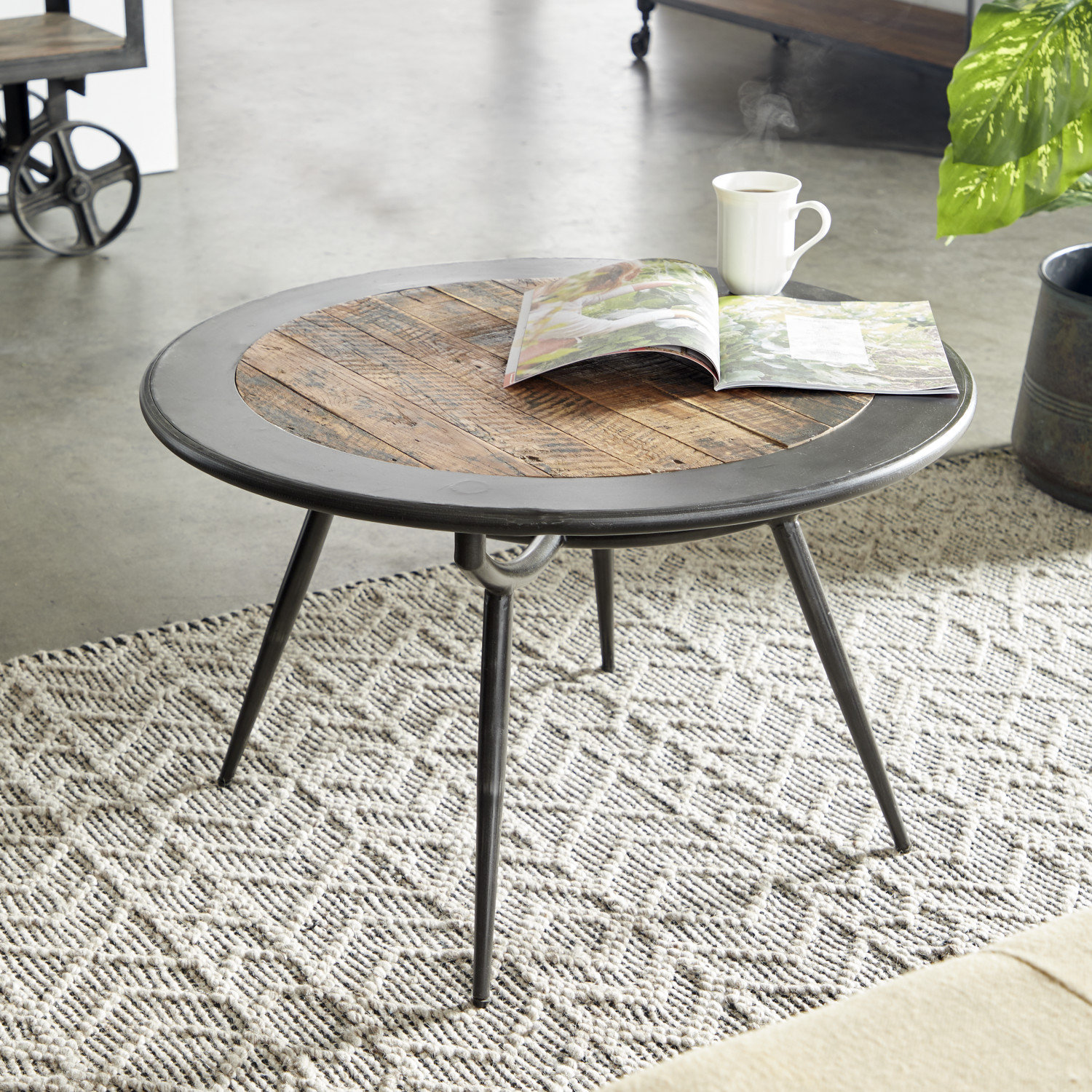 Rustic circle coffee table store